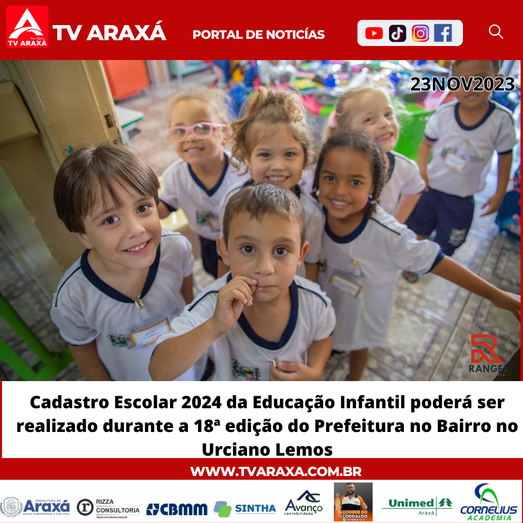 Cadastro Escolar 2024 da Educação Infantil poderá ser realizado durante ...